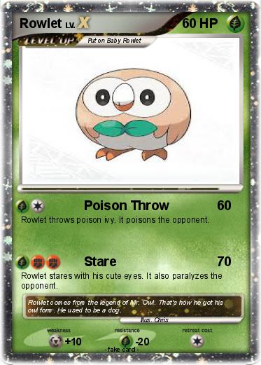 Pokémon Rowlet 14 14 - Poison Throw - My Pokemon Card