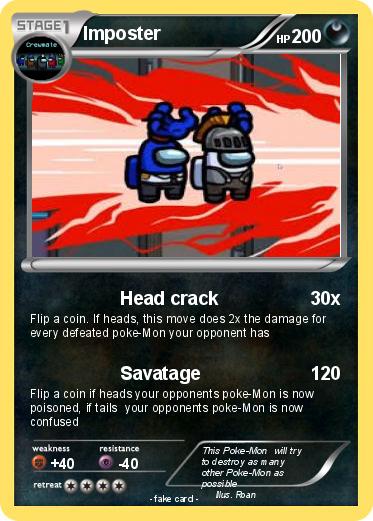 Pokémon Imposter 47 47 - Head crack - My Pokemon Card