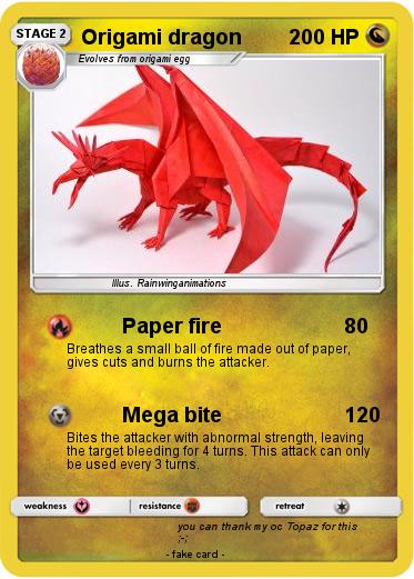 Pokémon Origami dragon 5 5 - Paper fire - My Pokemon Card
