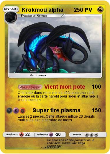 Pokémon Krokmou alpha 2 1 1 - Vient mon pote - Ma carte Pokémon