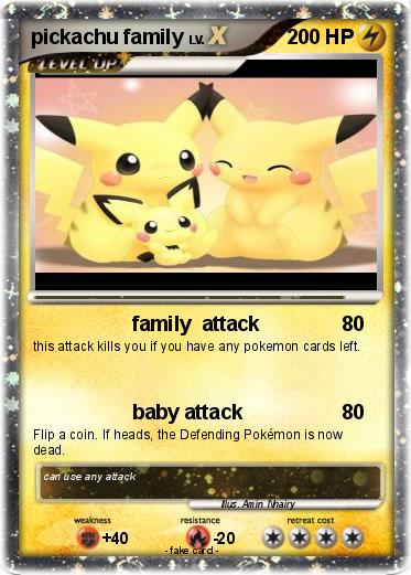 Pokémon pickachu family 1 1 - family attack - My Pokemon Card