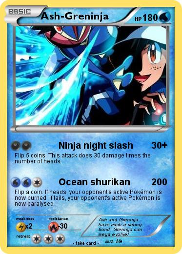 Pokémon Ash Greninja 652 652 - Ninja night slash - My Pokemon Card