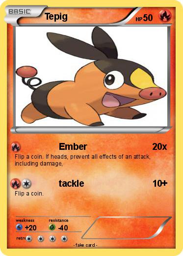 Pokémon Tepig 960 960 - Ember - My Pokemon Card