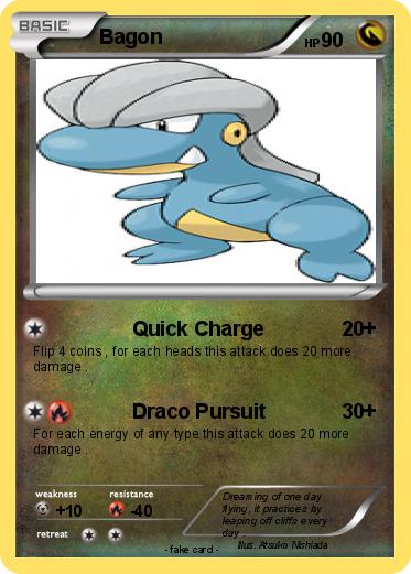 Pokémon Bagon 50 50 - Quick Charge - My Pokemon Card