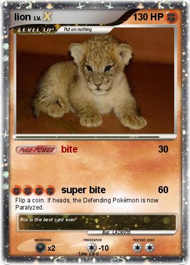 Pokémon lion 318 318 - bite - My Pokemon Card