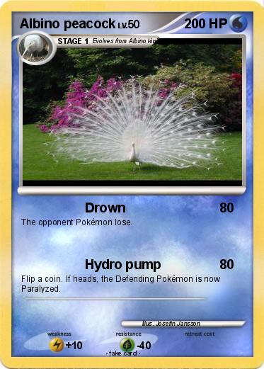 Pokémon Albino peacock - Drown - My Pokemon Card