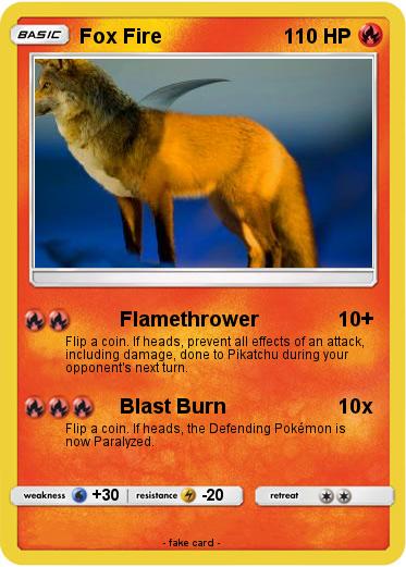 Pokémon Fox Fire 4 4 - Flamethrower - My Pokemon Card