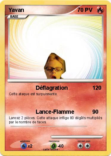 Pokémon Yavan 1 1 - Déflagration - Ma carte Pokémon