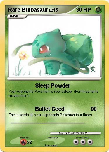 Pokémon Rare Bulbasaur - Sleep Powder - My Pokemon Card