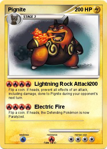 Pokémon Pignite 358 358 - Lightning Rock Attack - My Pokemon Card