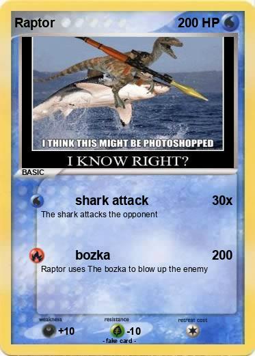 Pokémon Raptor 459 459 - shark attack - My Pokemon Card
