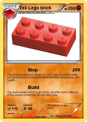 Pokémon 2x4 Lego brick - Step - My Pokemon Card