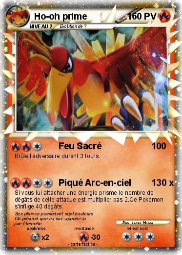 Pokémon Ho oh prime 4 4 - Feu Sacré - Ma carte Pokémon