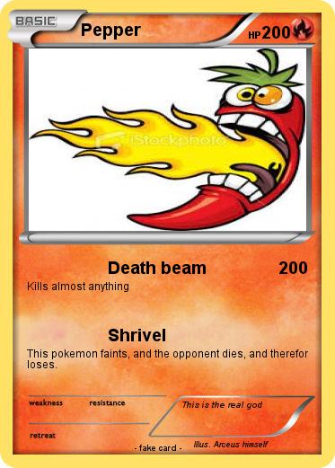 Pokémon Pepper 123 123 - Death beam - My Pokemon Card
