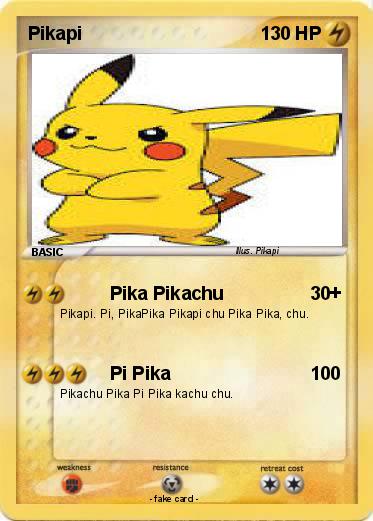 Pokémon Pikapi 10 10 - Pika Pikachu - My Pokemon Card