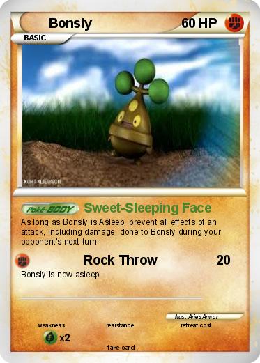 Pokémon Bonsly 23 23 - Sweet-Sleeping Face - My Pokemon Card