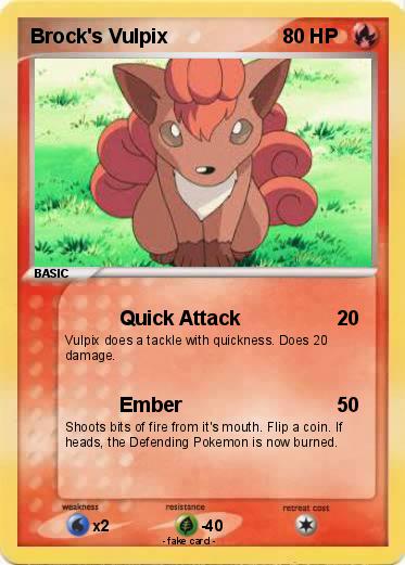 Pokémon Brock s Vulpix - Quick Attack - My Pokemon Card