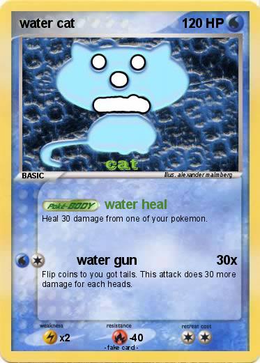 Pokémon water cat 17 17 - water heal - My Pokemon Card