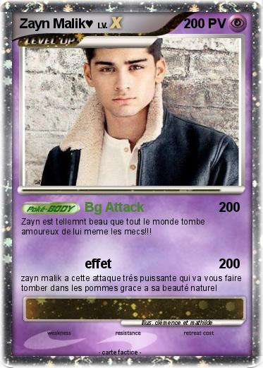 Pokémon Zayn Malik 45 45 - Bg Attack - Ma carte Pokémon