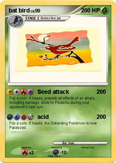 Pokémon bat bird 6 6 - Seed attack - My Pokemon Card