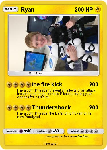 Pokémon Ryan 1333 1333 - the fire kick - My Pokemon Card