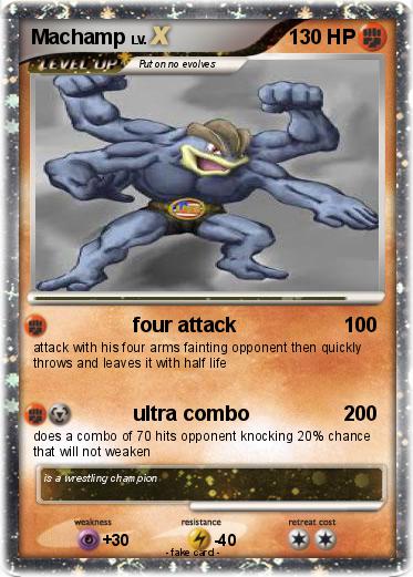 Pokémon Machamp 313 313 - four attack - My Pokemon Card
