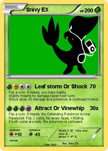 Pokémon Snivy EX 19 19 - Leaf storm Or Shock - My Pokemon Card