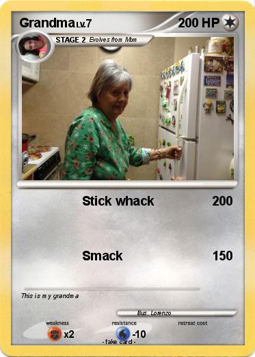 Pokémon Grandma 189 189 - Stick whack - My Pokemon Card