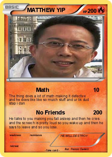 Pokémon MATTHEW LEE 1 1 - Math - My Pokemon Card