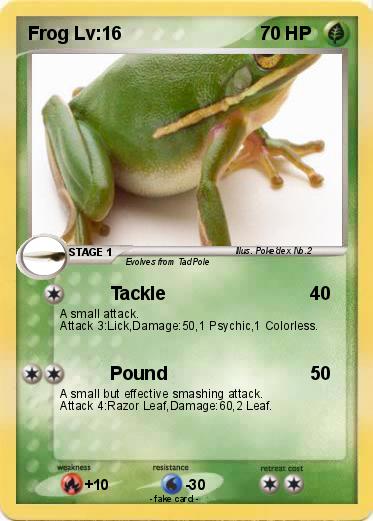Pokémon Frog Lv 16 16 - Tackle - My Pokemon Card