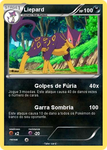 Pokémon Liepard 63 63 - Golpes de Fúria 40x - My Pokemon Card