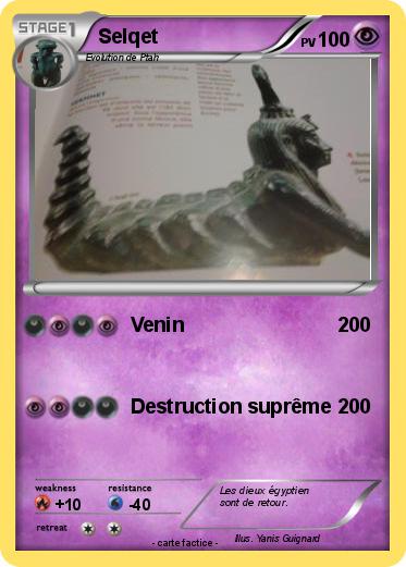 Pokémon Selqet - Venin - Ma carte Pokémon
