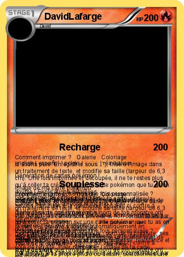 Pokémon DavidLafarge 7 7 - Recharge - Ma carte Pokémon