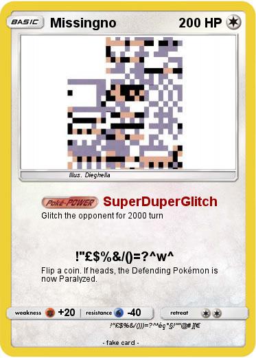 Pokémon Missingno 1637 1637 - SuperDuperGlitch - My Pokemon Card