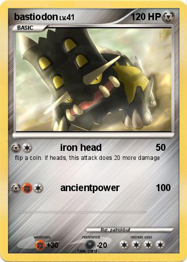 Pokémon bastiodon 96 96 - iron head - My Pokemon Card