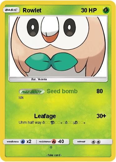 Pokémon Rowlet 217 217 - Seed bomb - My Pokemon Card