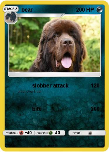 Pokémon bear 596 596 - slobber attack - My Pokemon Card