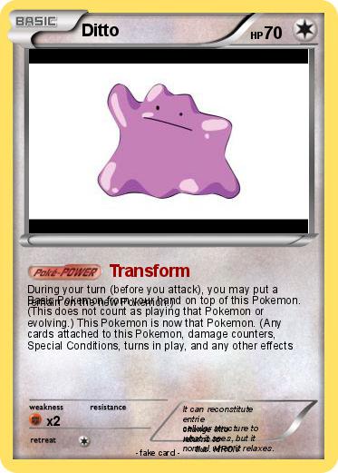 Pokémon Ditto 508 508 - Transform - My Pokemon Card