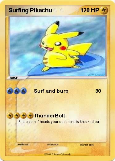 Pokémon Surfing Pikachu 7 7 - Surf and burp - My Pokemon Card