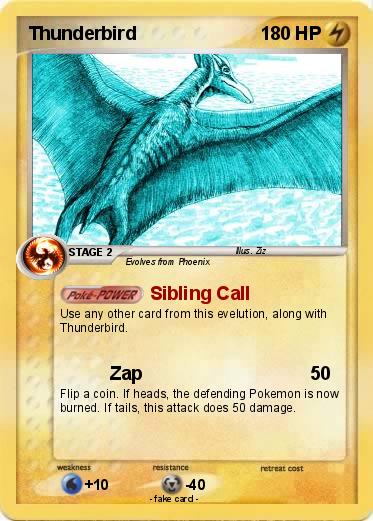 Pokémon Thunderbird 7 7 - Sibling Call - My Pokemon Card