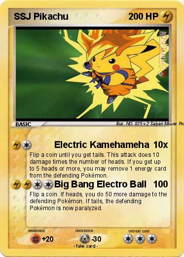 Pokémon SSJ Pikachu 7 7 - Electric Kamehameha - My Pokemon Card