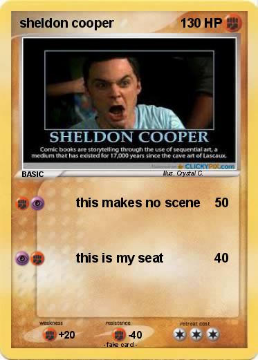 Pokémon sheldon cooper 146 146 - this makes no scene - My Pokemon Card