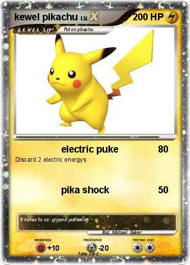 Pokémon kewel pikachu - electric puke - My Pokemon Card