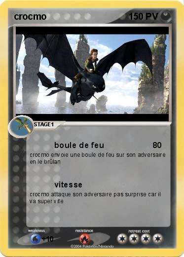 Pokémon crocmo - boule de feu - Ma carte Pokémon