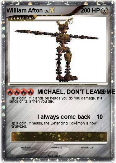 Pokémon William Afton 71 71 - MICHAEL, DON'T LEAVE ME HERE - My Pokemon ...