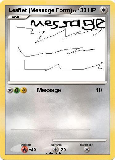 Pokémon Leaflet Message Form 1 1 - Message - My Pokemon Card