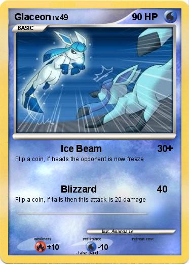 Pokémon Glaceon 427 427 - Ice Beam - My Pokemon Card