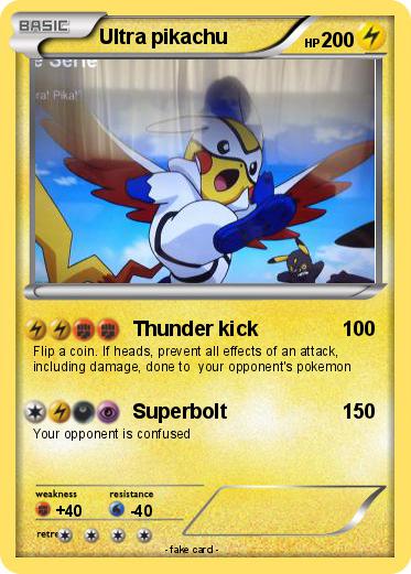 Pokémon Ultra pikachu 34 34 - Thunder kick - My Pokemon Card