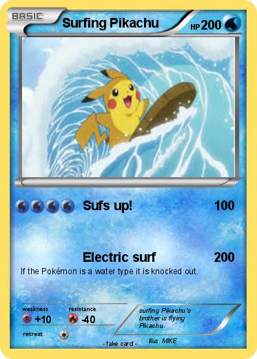 Pokémon Surfing Pikachu 114 114 - Sufs up! - My Pokemon Card