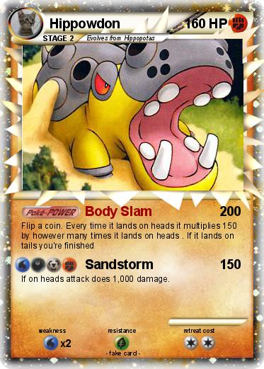 Pokémon Hippowdon 40 40 - Body Slam - My Pokemon Card